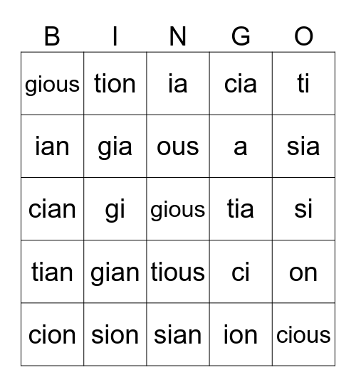 Ending grid first 4 columns Bingo Card