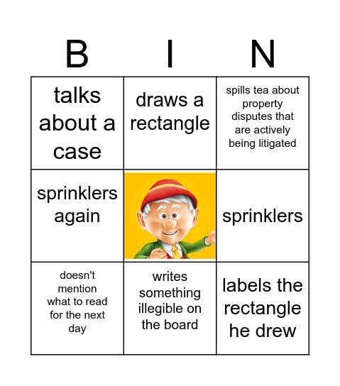 rectangle class bingo Card