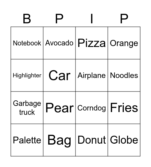 IP Bingo Card