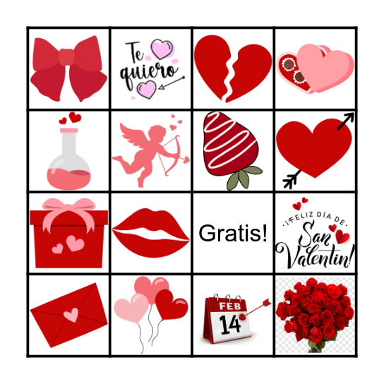 Loteria: Feliz Dia De San Valentin Bingo Card