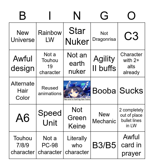 New Lost Word character release bingo Card