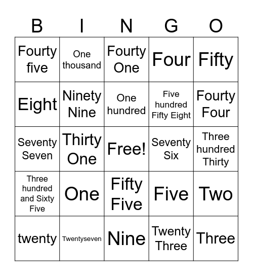 Cell Phone Bingo Card
