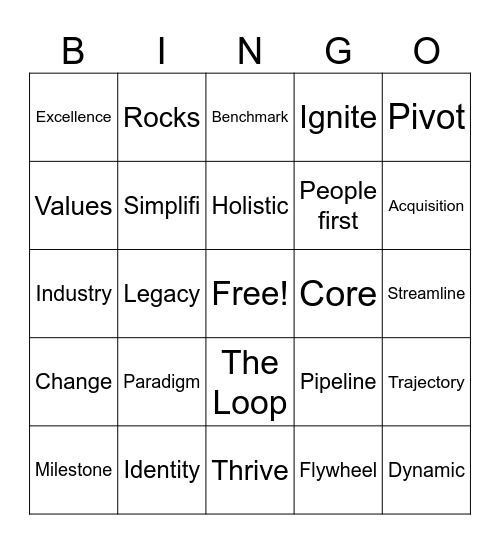 Huddle Bingo Card
