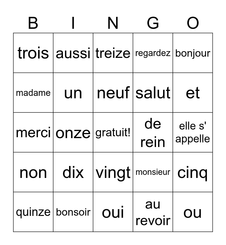 David Masi Bingo Card