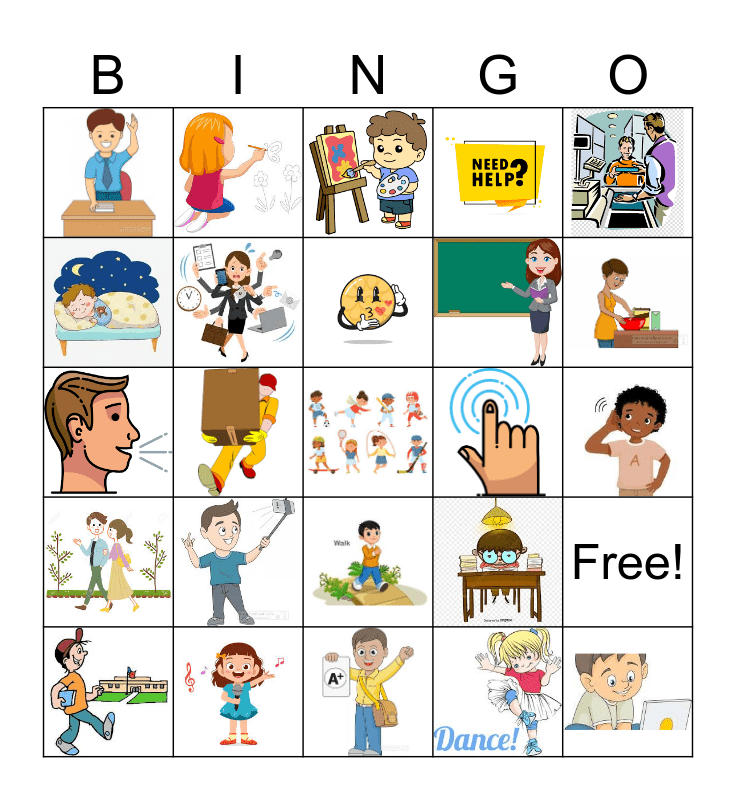 Regular -AR Verbs Bingo Card