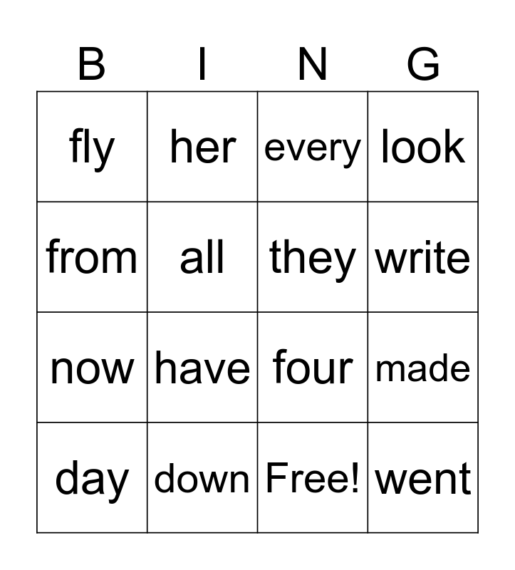 First Grade Module 3 Bingo Card