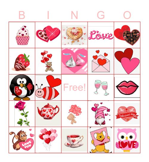Valentines Day Bingo Card