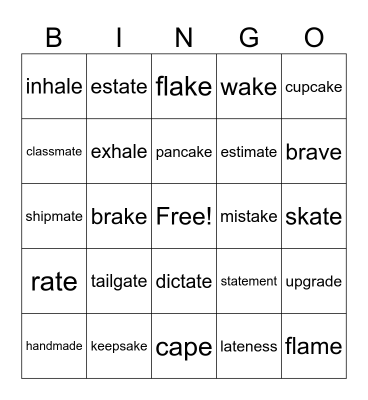 P4R Level 2 Lesson 13 - 16 Bingo Card