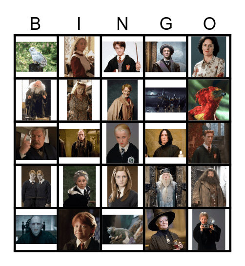 Harry Potter Character Bingo Card