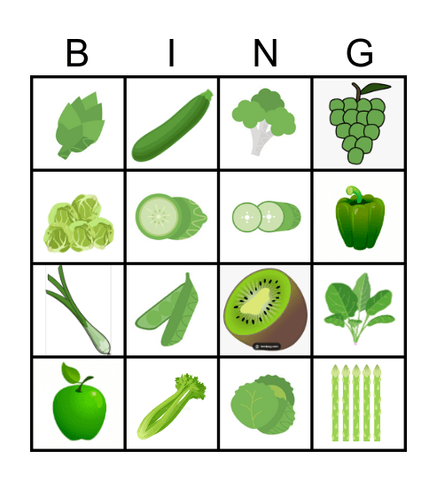 Green Bingo Card