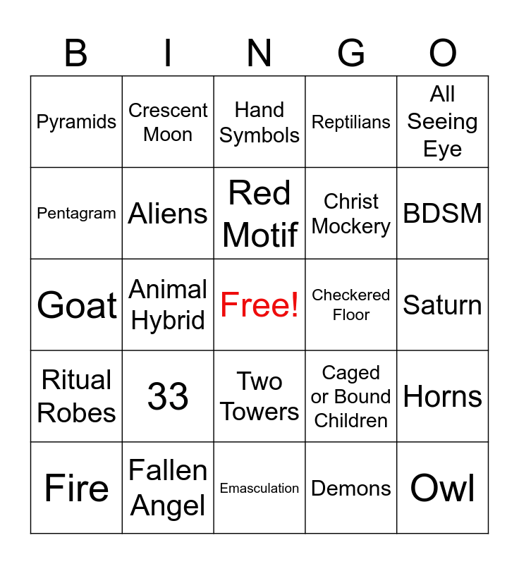 Halftime Ritual Bingo Card
