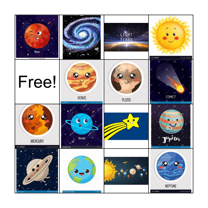 Solar System BINGO Card