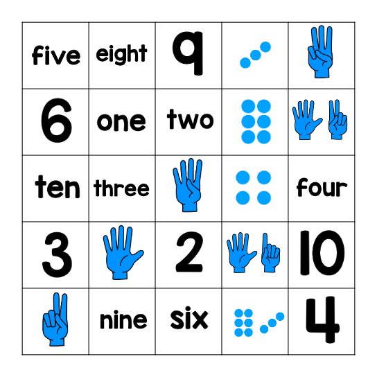 Number Sense Bingo Card