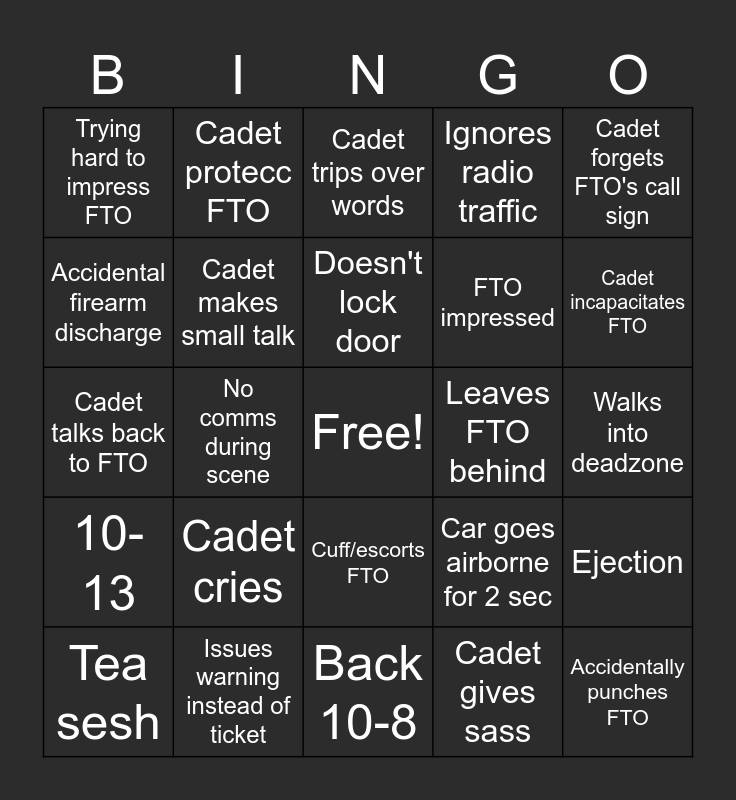 Academy Bingo! Bingo Card