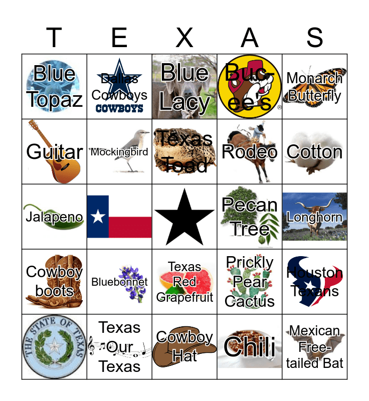 Texas Bingo Card