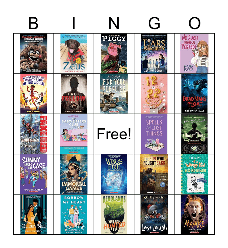 2024 Spring Book Fair Bingo Card