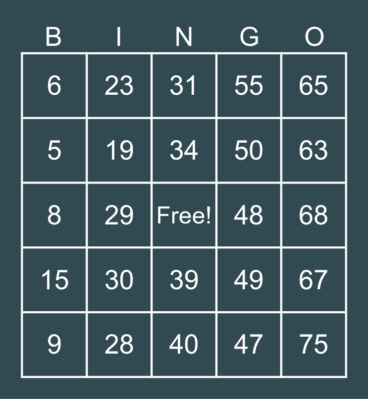 DSWD-CAR RGA Online Bingo - Game 1 Bingo Card