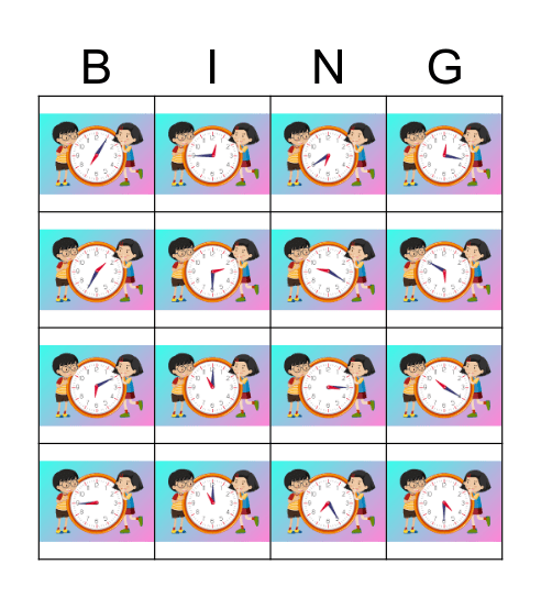 Hour time Bingo go Bingo Card