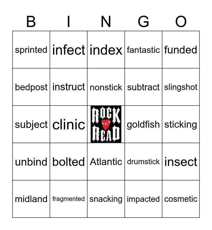 Wilson Step 3 Rock 'n Read Bingo Card