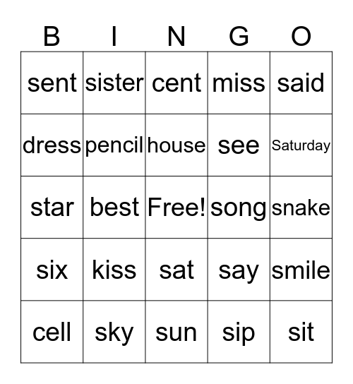 /s/ Sound Bingo Card