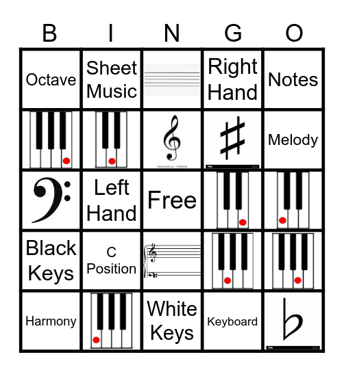 Keyboard Review Bingo Card