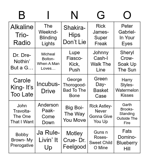 Radio Bingo February Birthdays Bingo Card
