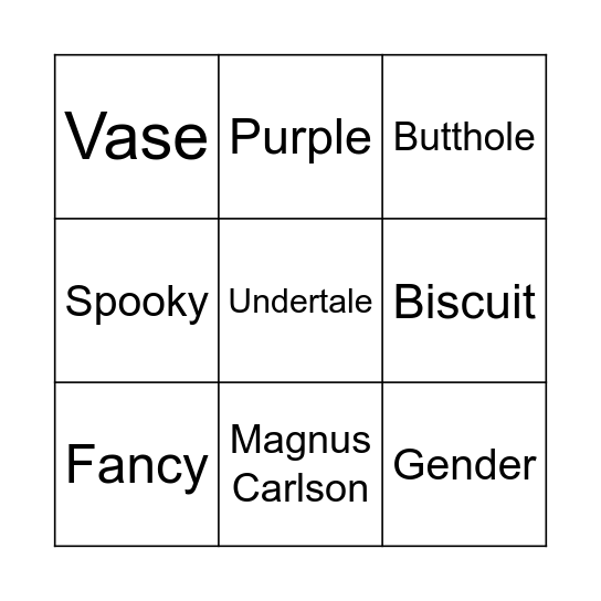 Infinity Craft Bingo Card