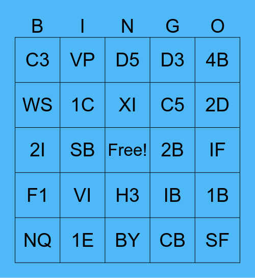 Stateroom Categories Bingo Card