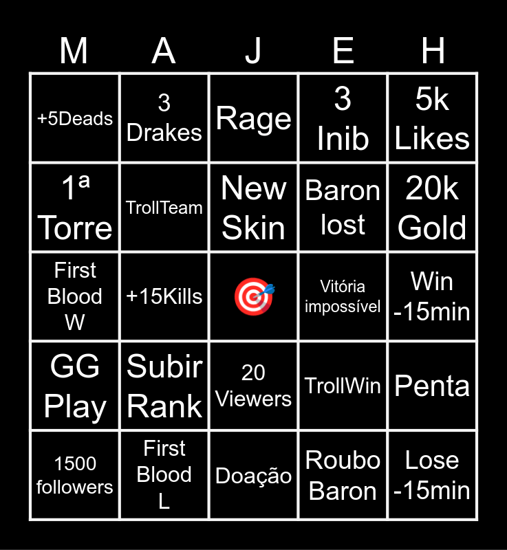 Majeh Bingo Card