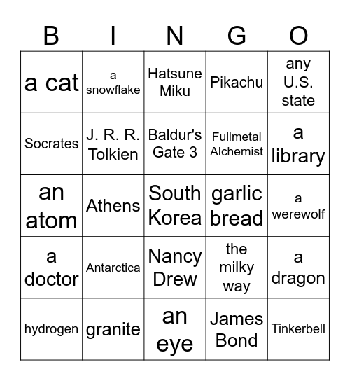 infinite craft Bingo Card