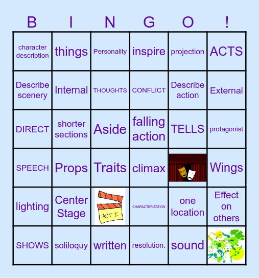 Elements of Drama Bingo Card