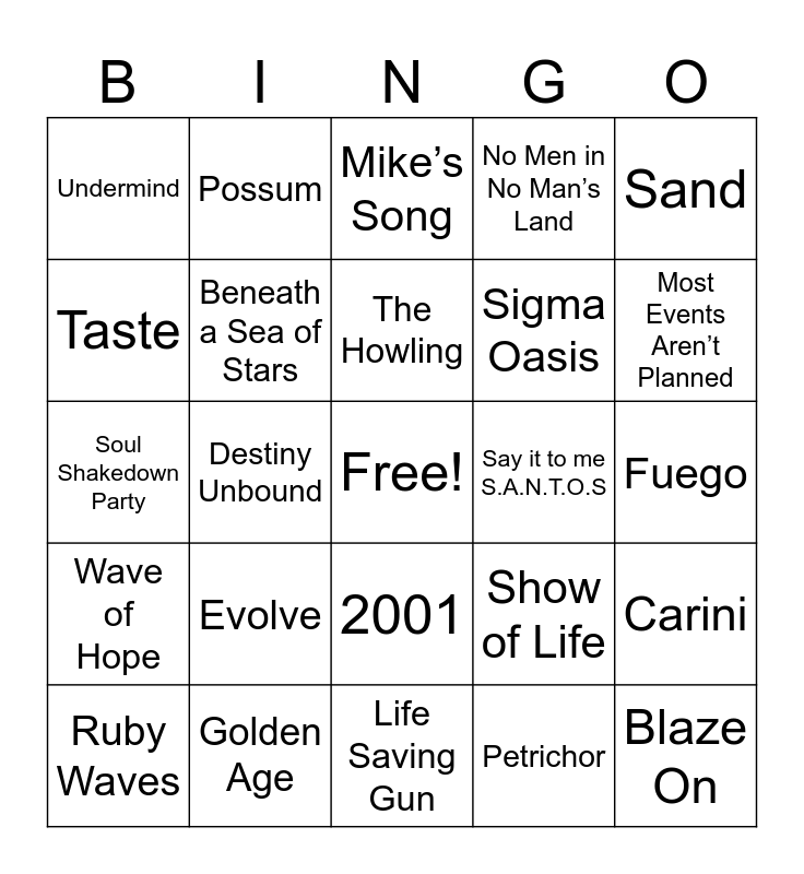 Jenny Mexico 2024 Bingo Card