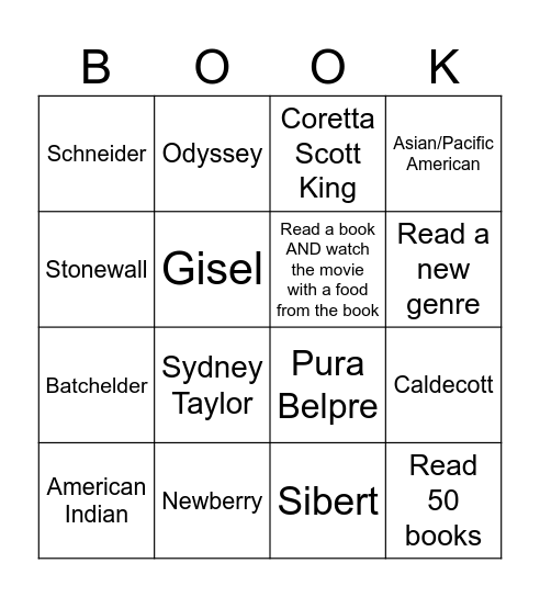 Book Bingo Card