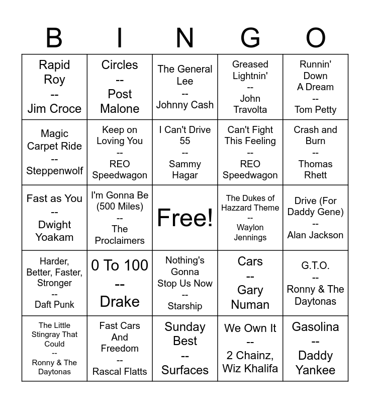 Boogity Boogity Boogity, Let's Play Bingo Card