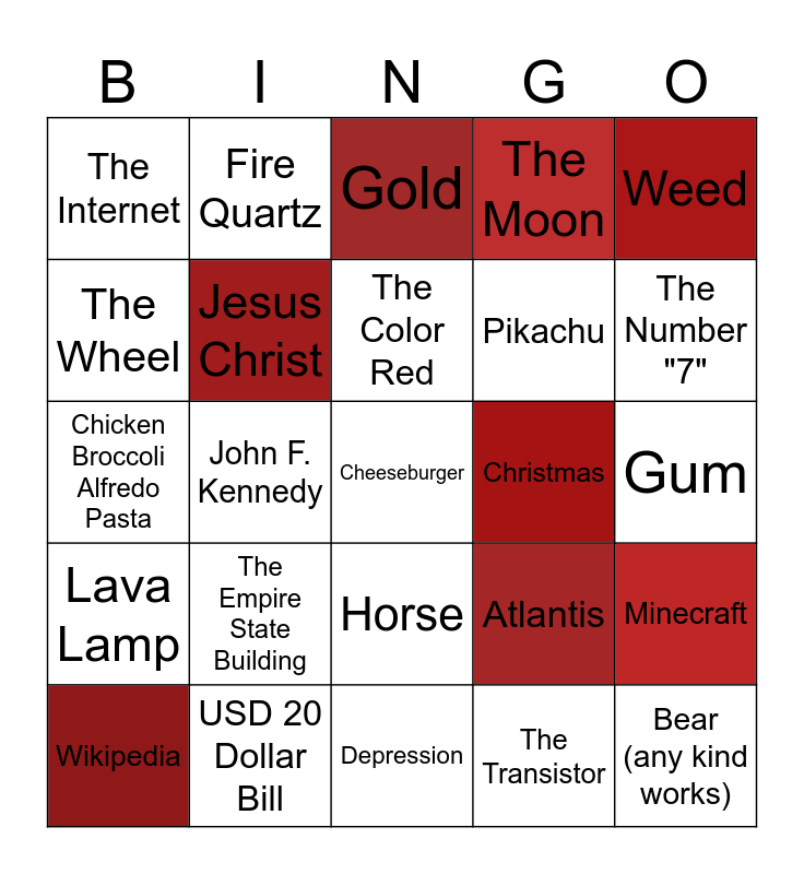 Infinite Craft Bingo Card