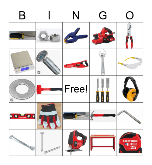 Stanley Black & Decker Tools Bingo Card