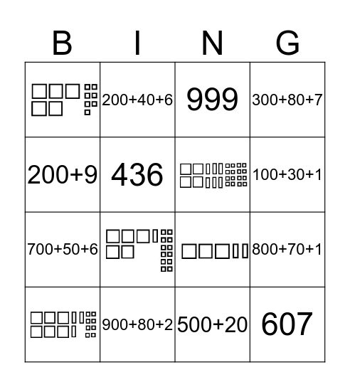 Ways to Write Numbers Bingo Card