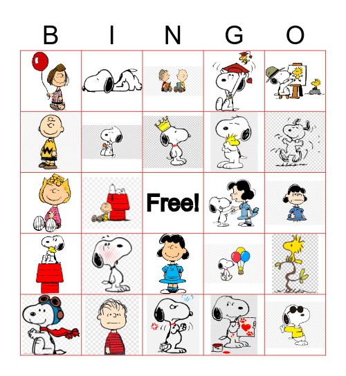 Snoopy class 2-3 Bingo Card