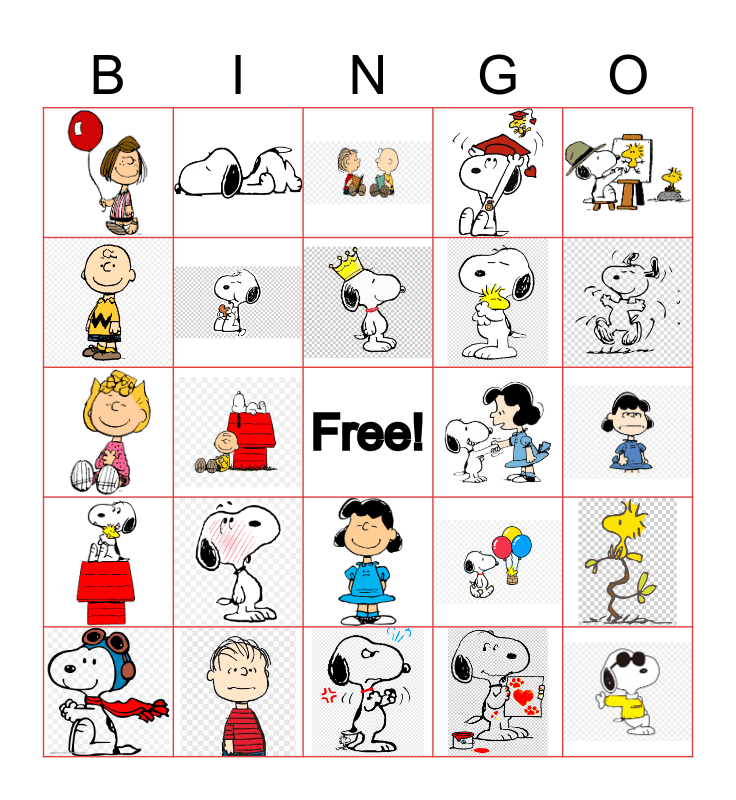 Snoopy class 2-3 Bingo Card