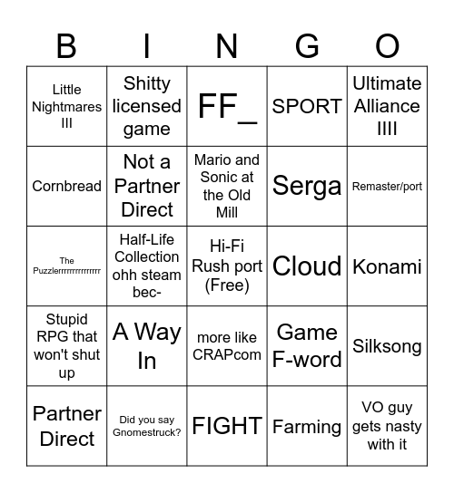 partners dErection ;) 2024 Bingo Card