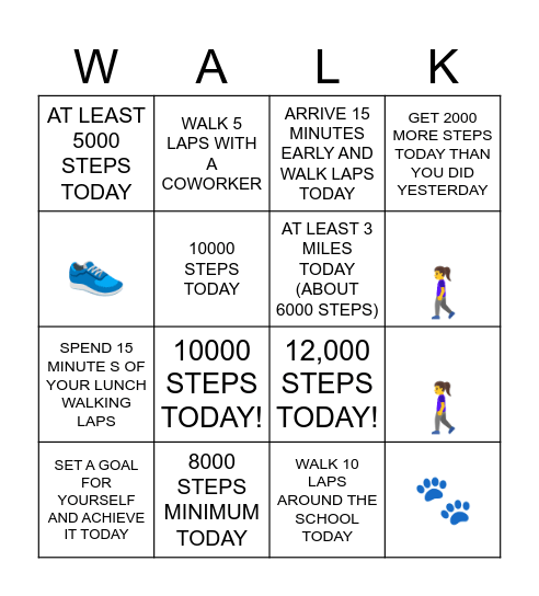 STEPS BLACKOUT ! Bingo Card