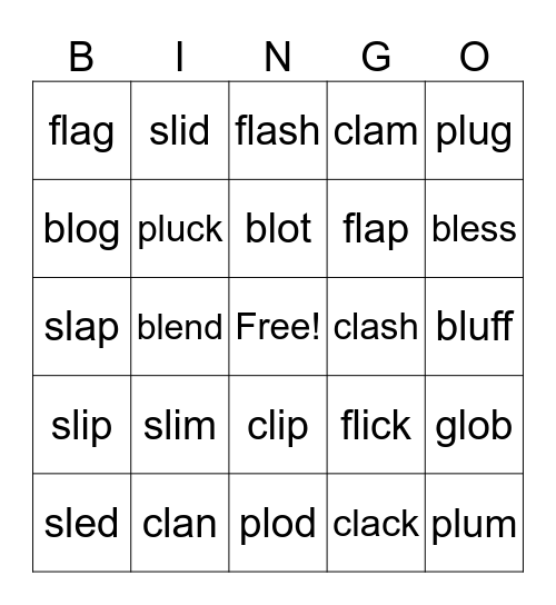 l blends Bingo Card
