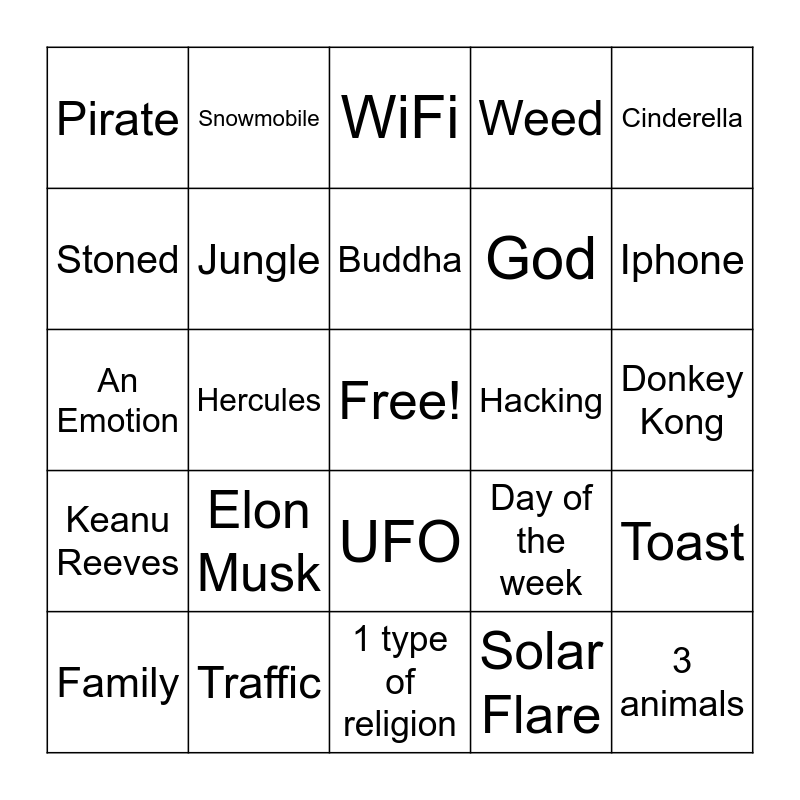 yo Bingo Card