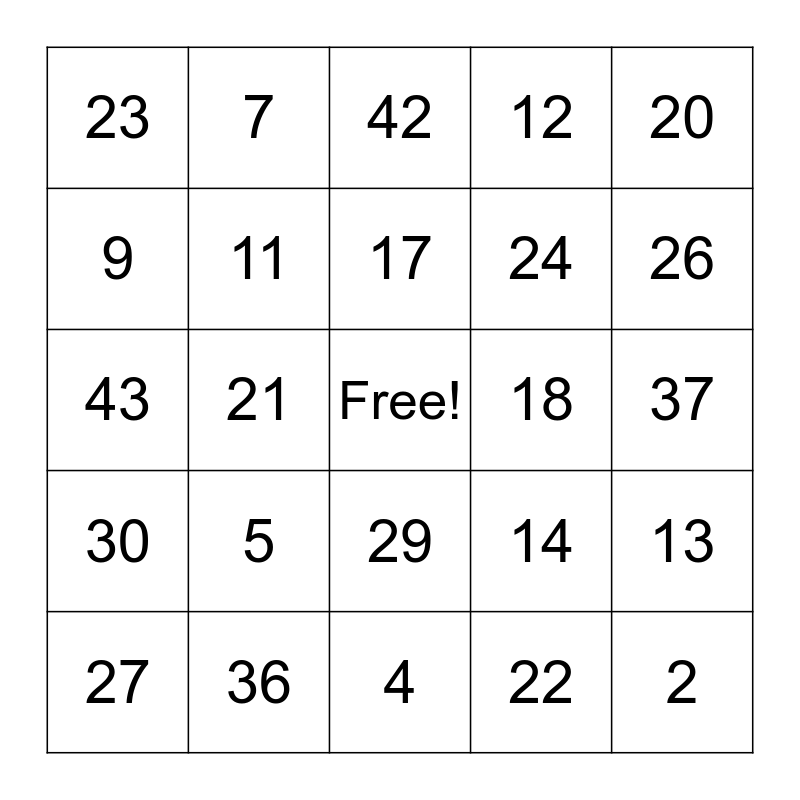 Northeastern Archery Bingo Card