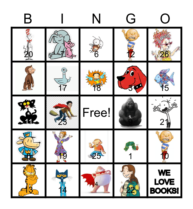 Book Character BINGO Card