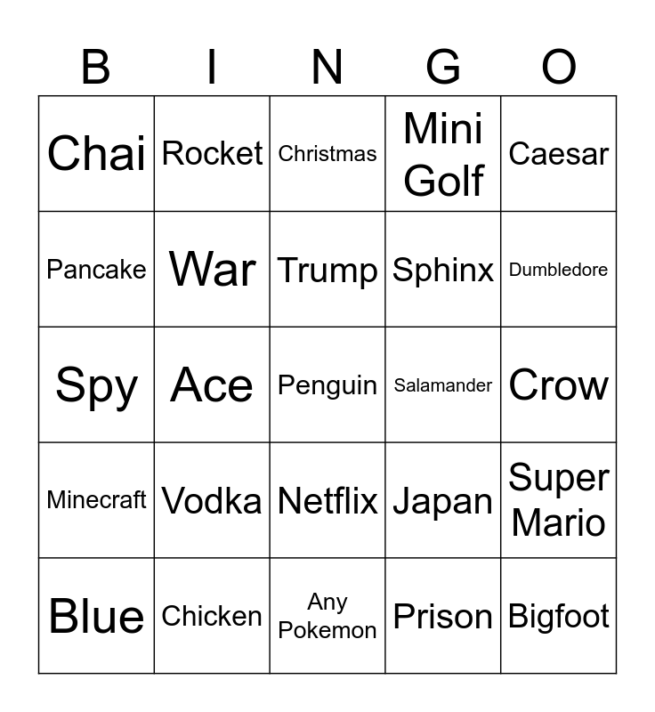 Infinite Craft Bingo Card