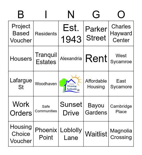 AHA Bingo Card