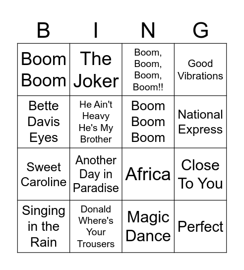 Bingo C Bingo Card