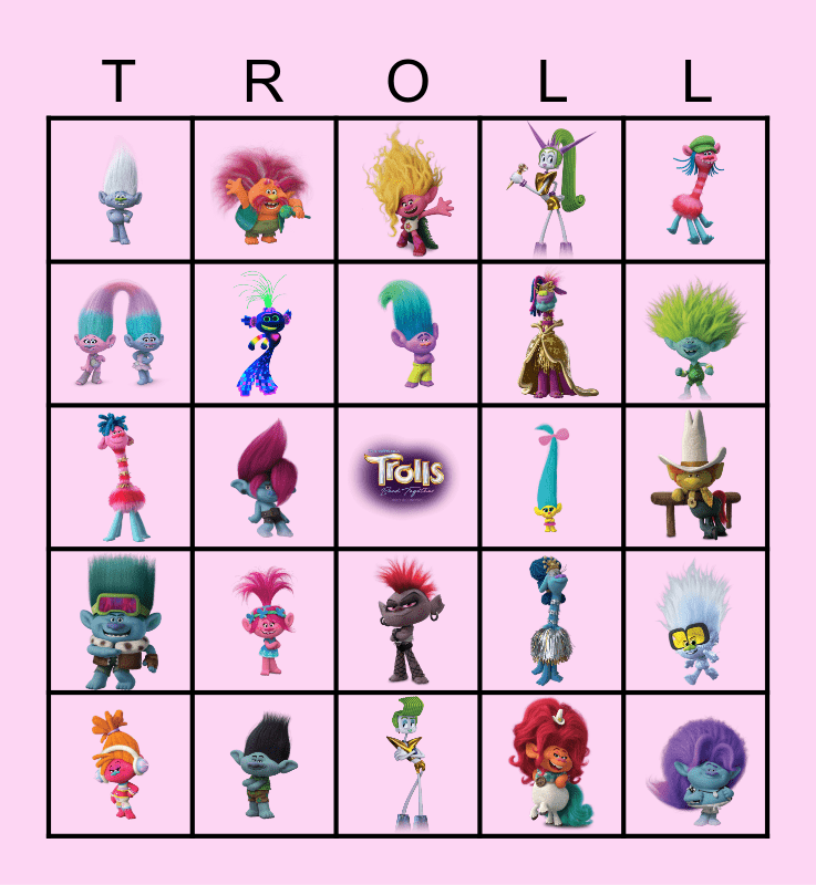The Ultimate Trolls Bingo Card