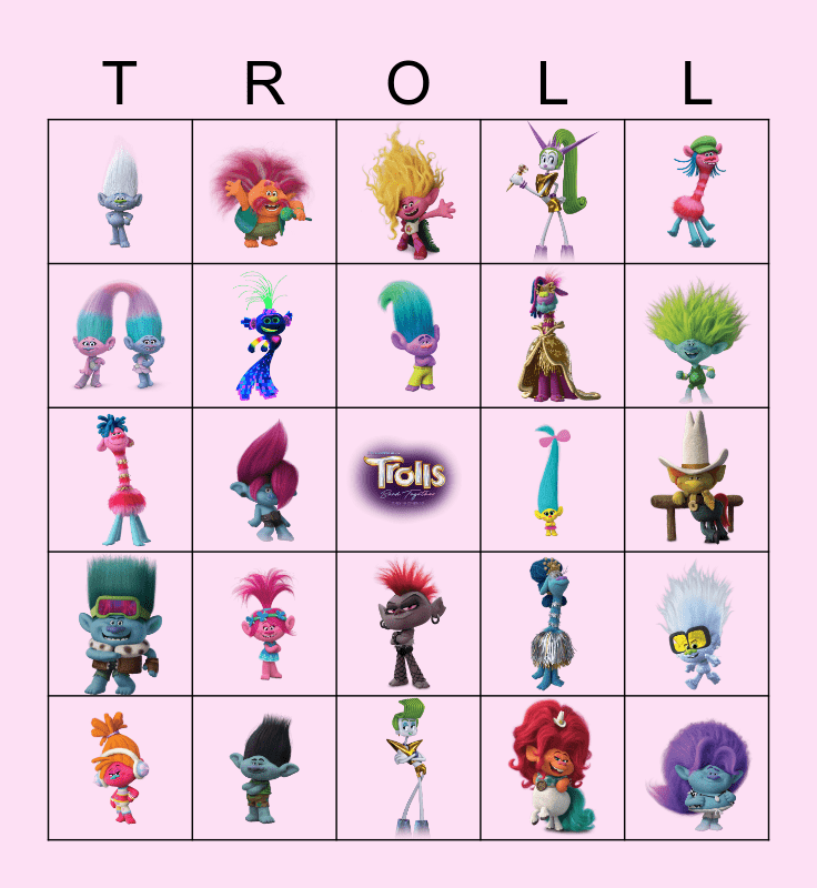 The Ultimate Trolls Bingo Card